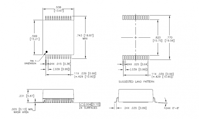 enige Lan van 1000Base-t SMD/SMT Transformator H5009NL met Volgzame RoHS